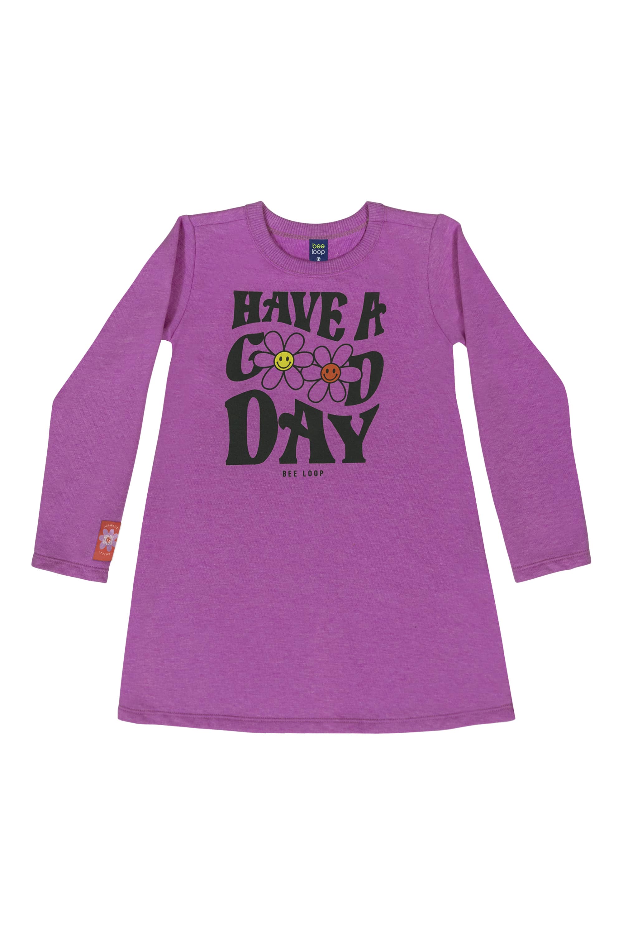 Bee Loop Vestido De Manga Longa Infantil Roxo Vestis